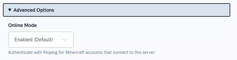 Added support for online mode option | Minehost.io